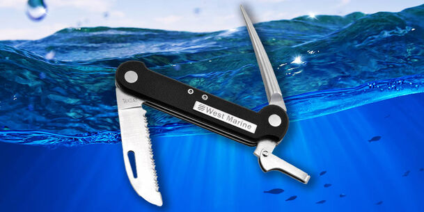 WEST MARINE Performance Rigging Knife with Marlinespike and Serrated Blade