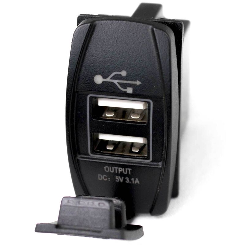 MARINE SPORT LIGHTING Rocker Style 2 Port USB Panel, Blue | West Marine