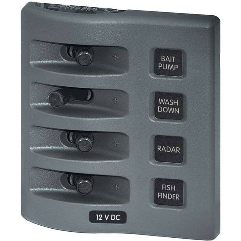 BLUE SEA SYSTEMS WeatherDeck® Waterproof Switch Panel, Four-Position ...