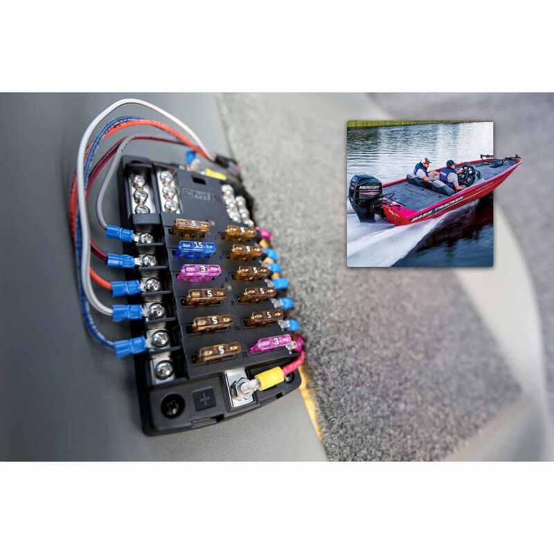 BLUE SEA SYSTEMS ST Blade Fuse Block, 12 Circuits with Negative Bus and ...