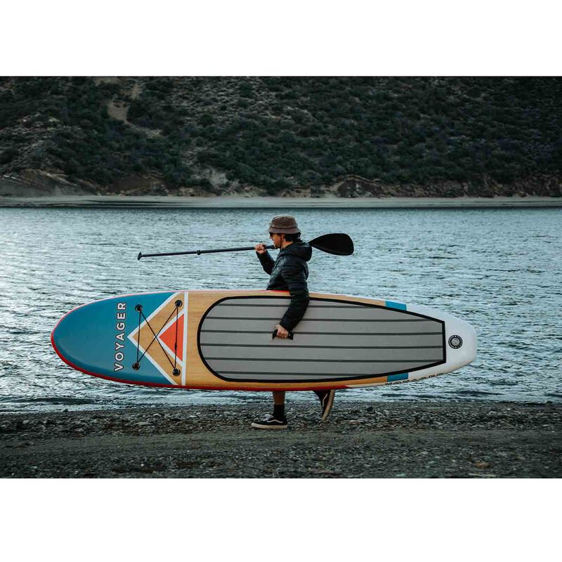 VOYAGER 10'10" Wood Blue Inflatable Stand-Up Paddleboard Package | West ...