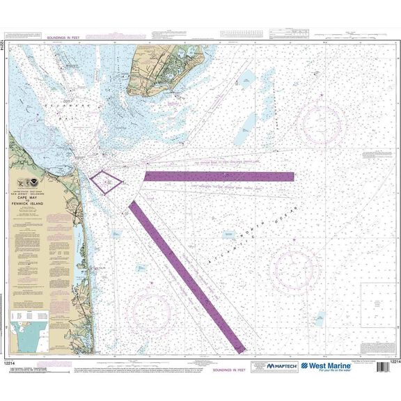 NOAA Waterproof Chart 12214 Cape May to Fenwick Island