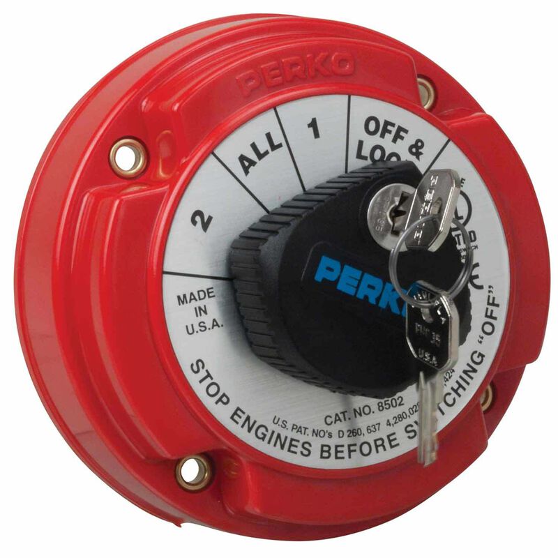 PERKO Medium Duty Battery Selector Switch with Key Lock | West Marine