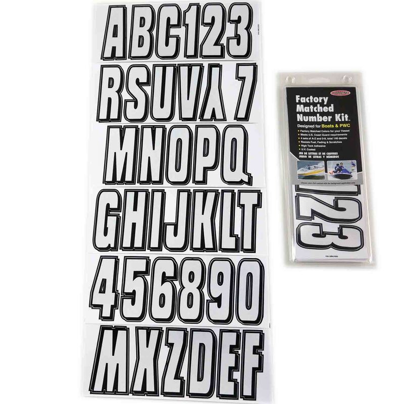 HARDLINE PRODUCTS 3" Block Letter Kit, Silver/Black | West Marine