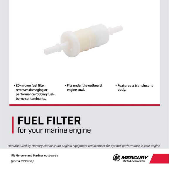 Mercury In-Line Fuel Filter 30–300 HP Four‑Stroke Outboards