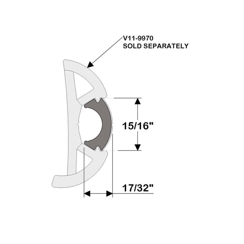 TACO MARINE SuproFlex Large Rub Rail Chrome, 100' | West Marine
