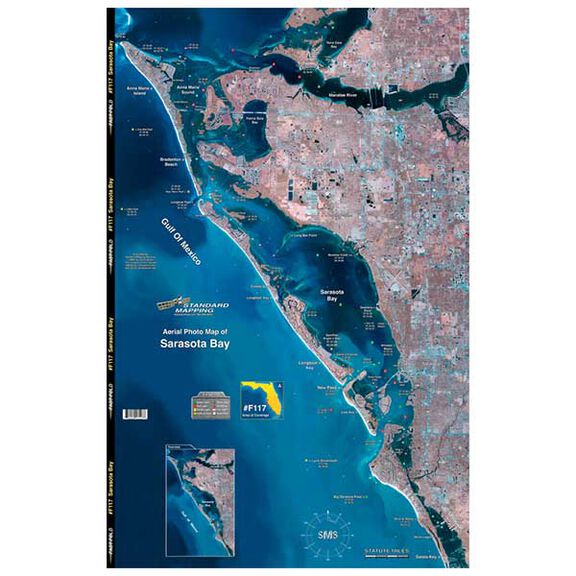 STANDARD MAPPING SERVICE Sarasota Bay, Florida Laminated Map