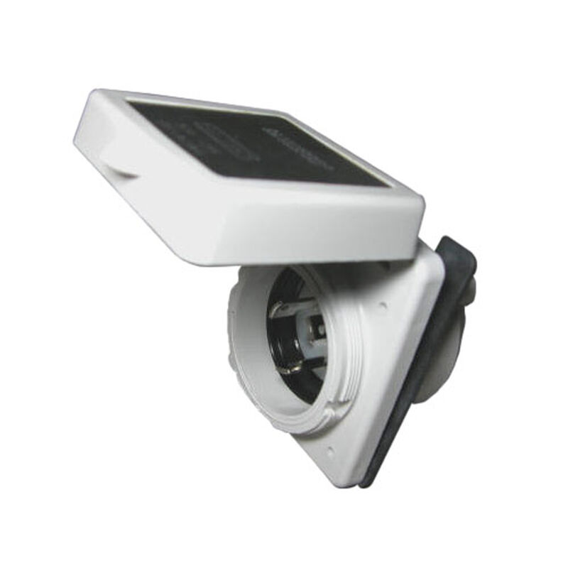 MARINCO Inlet, 30A 125V, Square, White | West Marine