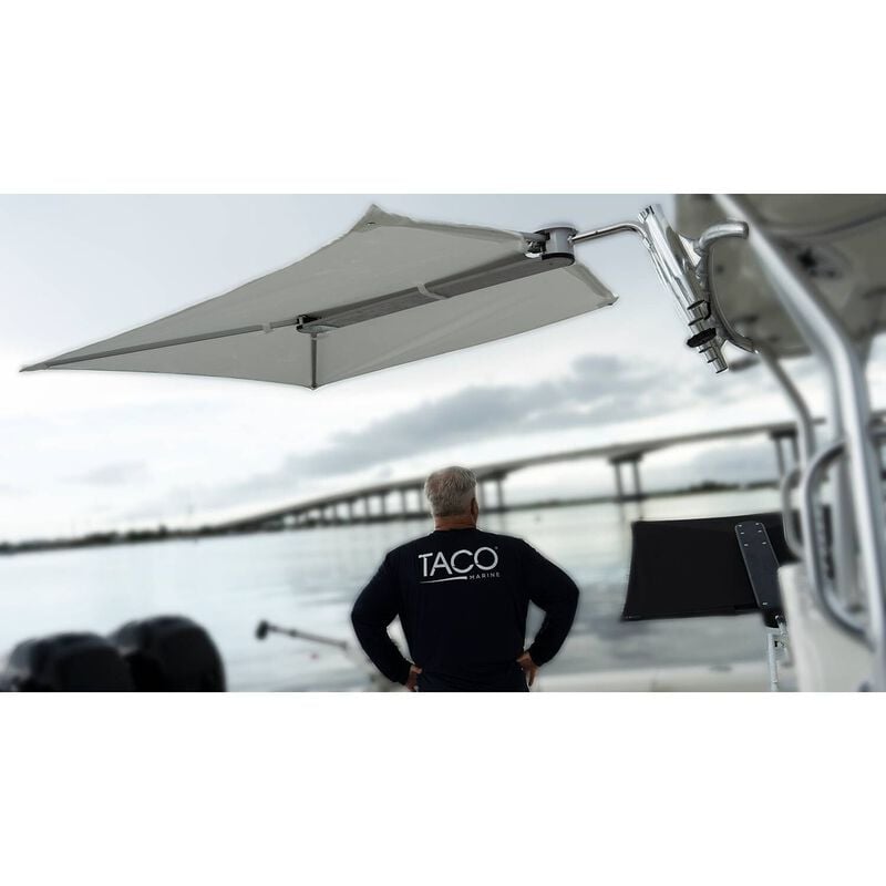 TACO MARINE ShadeFin Canvas Boat Shade with Storage Bag, White | West ...