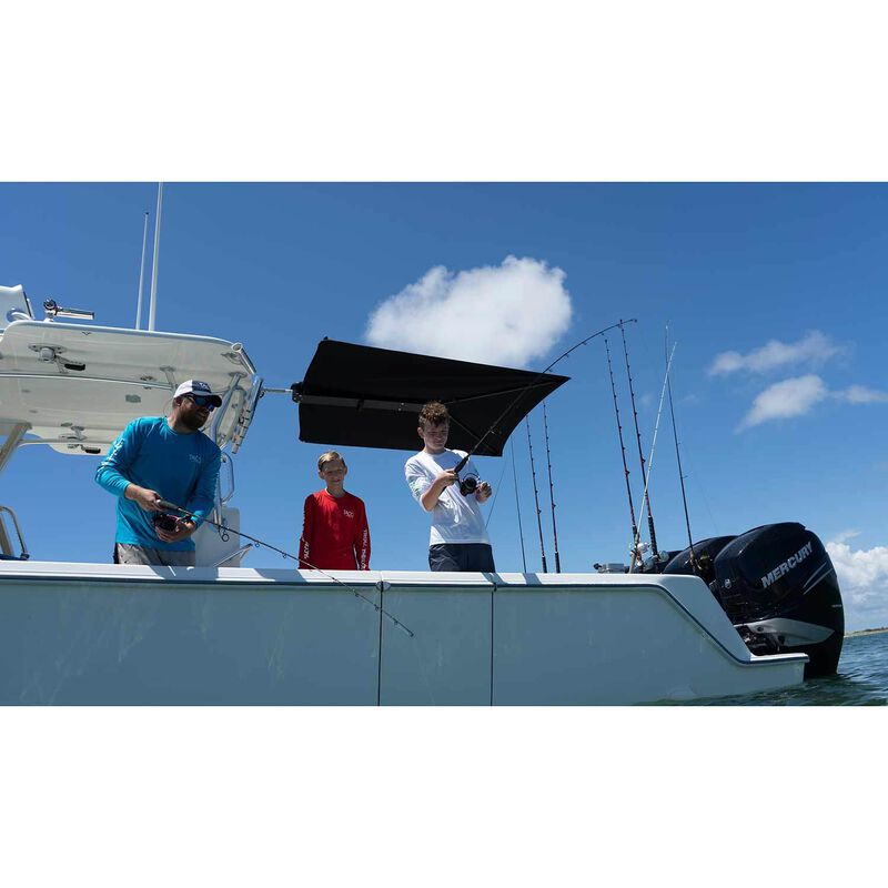 TACO MARINE ShadeFin Canvas Boat Shade with Storage Bag, Black | West ...