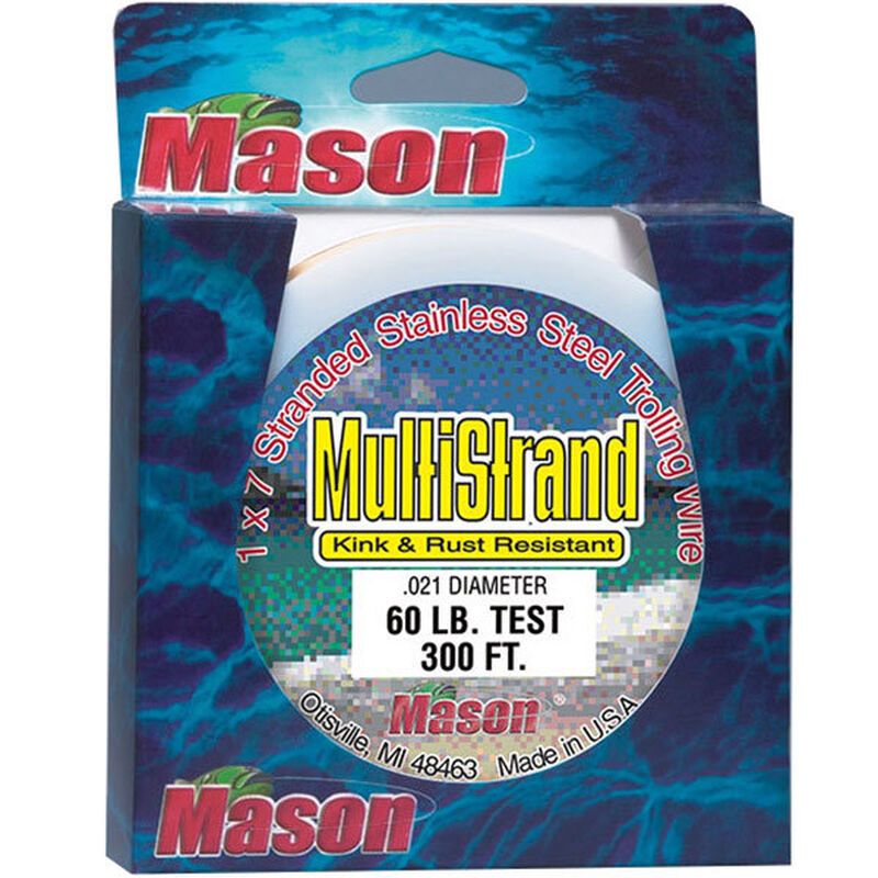 MASON Stainless Steel Multi-Strand Trolling Wire, 60Lb, 300', 1x7 ...