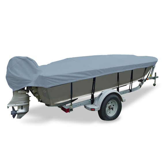 CARVER Styled-to-Fit Boat Cover for Narrow V-Hull Fishing Boats O/B