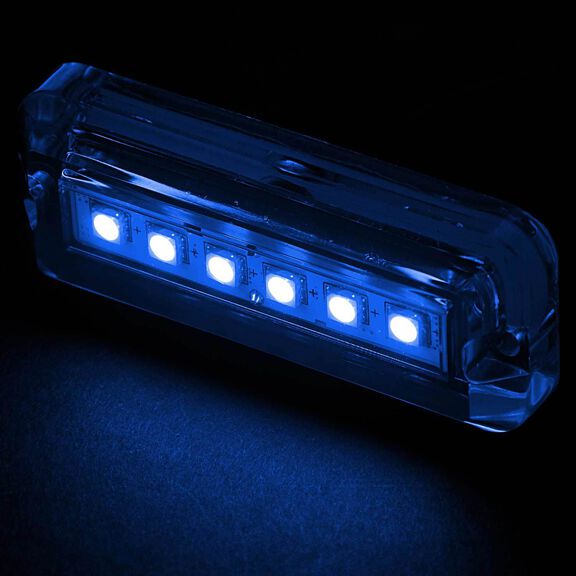 SEAVOLT Rectangular Six LED Underwater Light, Blue, 2-Pack