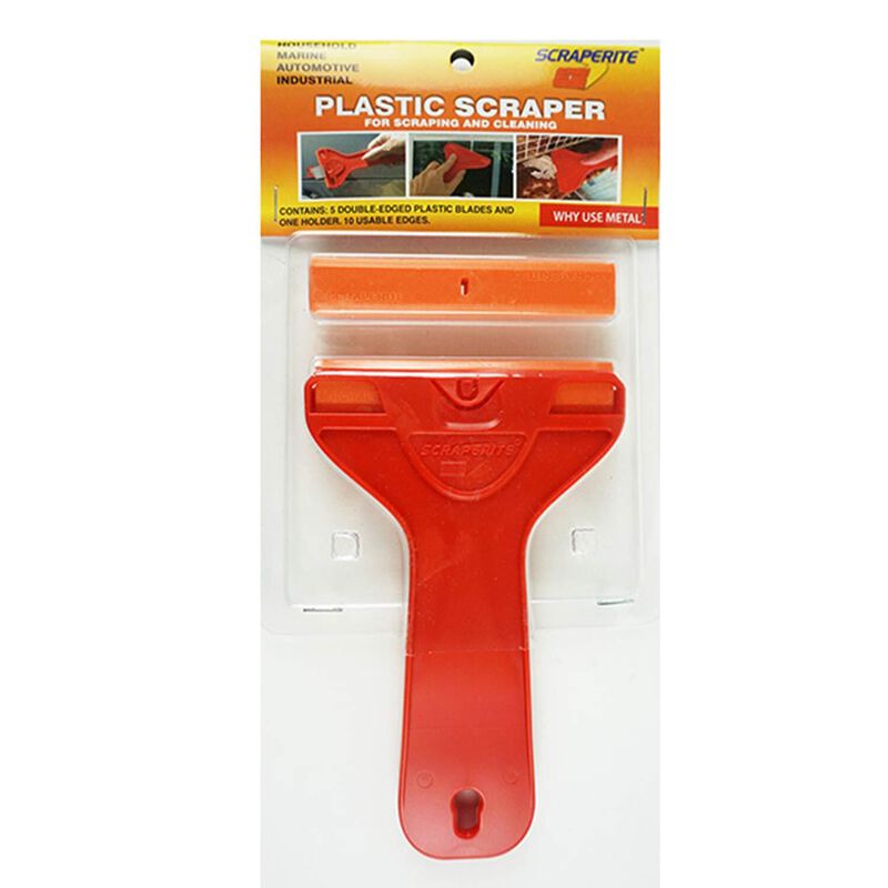 SCRAPE RITE Wide Plastic Scraper with 5 Refillable Blades | West Marine