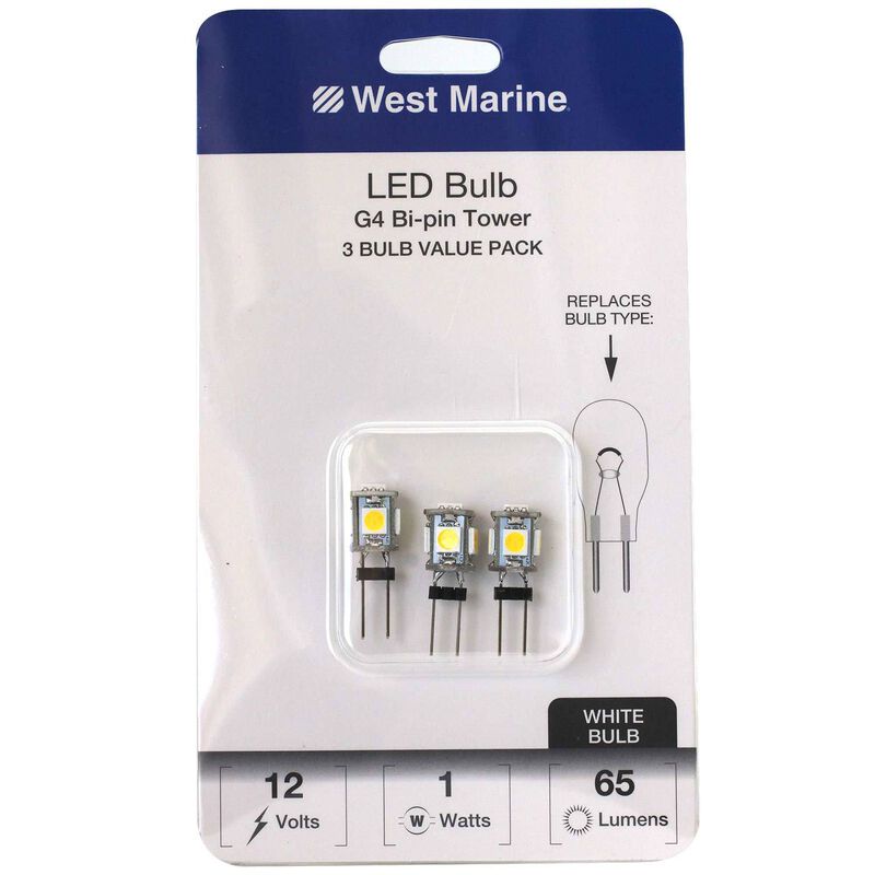 WEST MARINE G4 Bi-Pin LED Bulbs, 3-Pack | West Marine