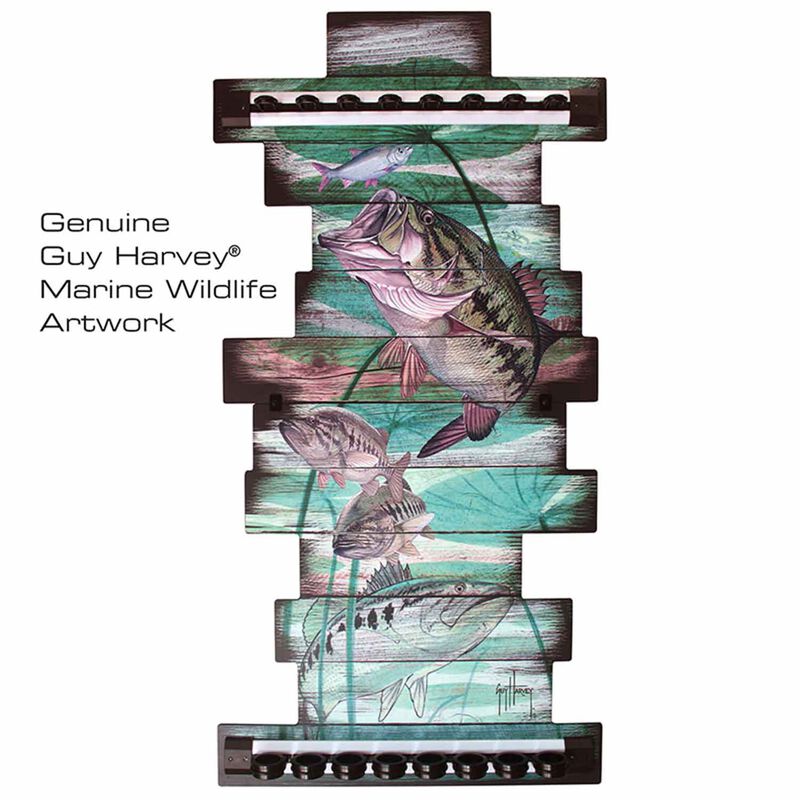 RUSH CREEK CREATIONS Guy Harvey Largemouth Bass 8 Rod Wall Rack | West ...