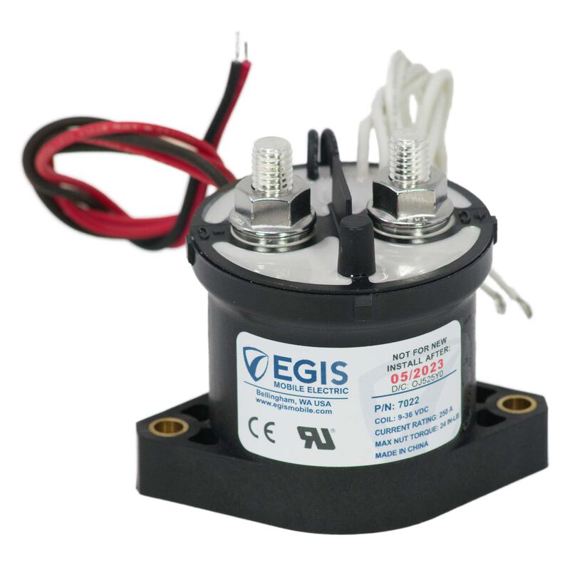 EGIS MOBILE ELECTRIC L Series Solenoid, 250A, 12/24V with Aux Contacts ...
