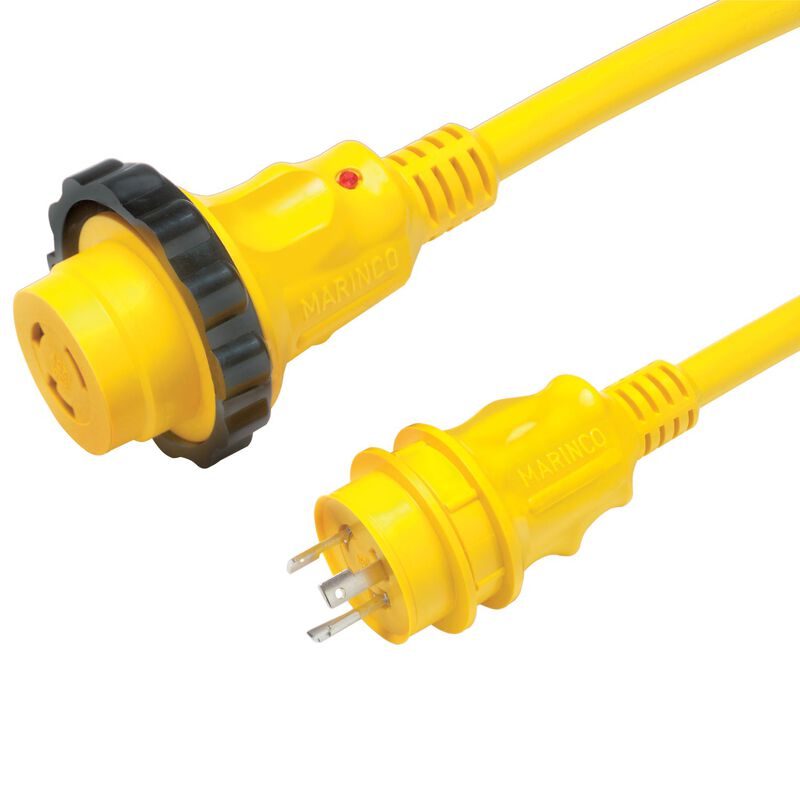 MARINCO Marinco 50 Foot Shore Power Cord Set, 30 Amp, 125V, Yellow ...