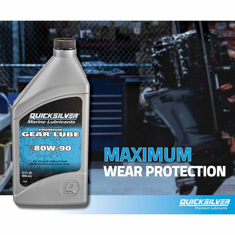 QUICKSILVER 80W-90 Premium Gear Lube - Marine Engine, 32 Ounce | West ...
