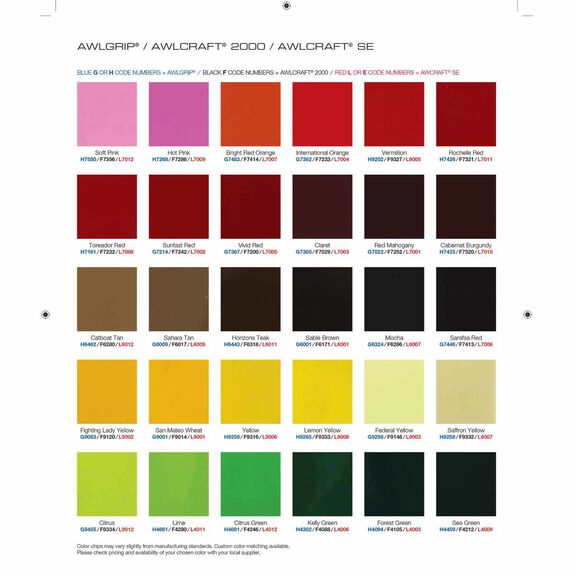AWLGRIP Color Chart for Awlgrip, Awlcraft 2000 and Awlcraft SE