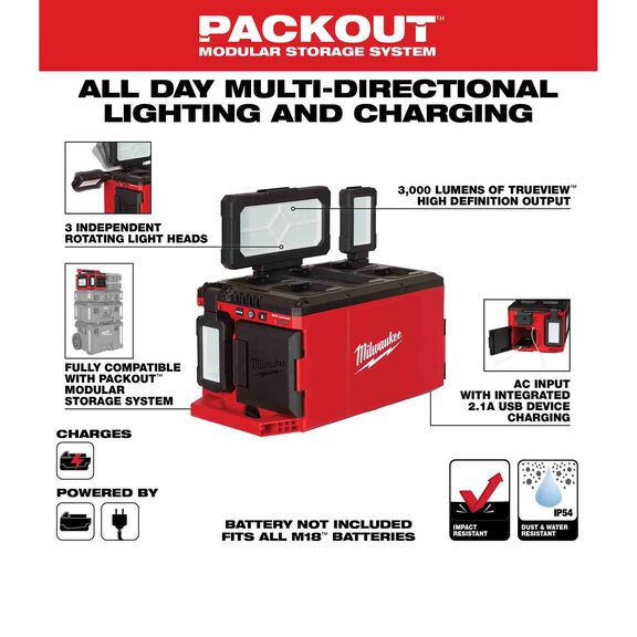 MILWAUKEE M18™ PACKOUT™ Light/Charger