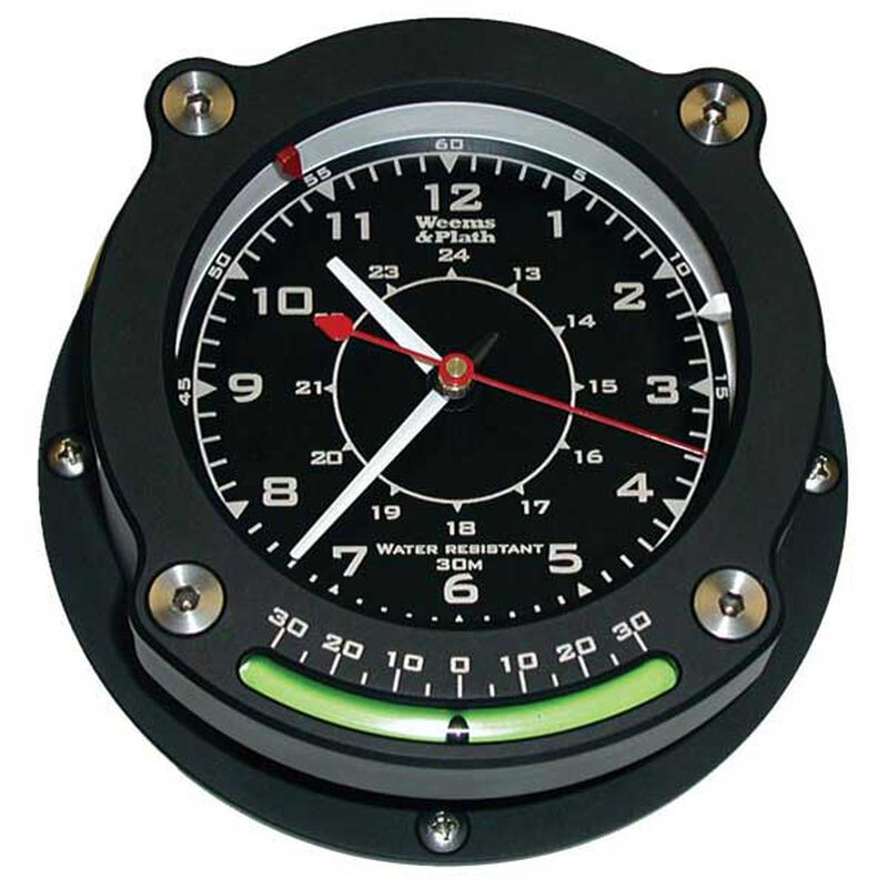 WEEMS & PLATH Nautilus Waterproof Quartz Clock w/Inclinometer | West Marine