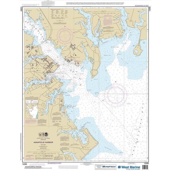 NOAA Maptech® NOAA Recreational Waterproof Chart-Annapolis Harbor, 12283