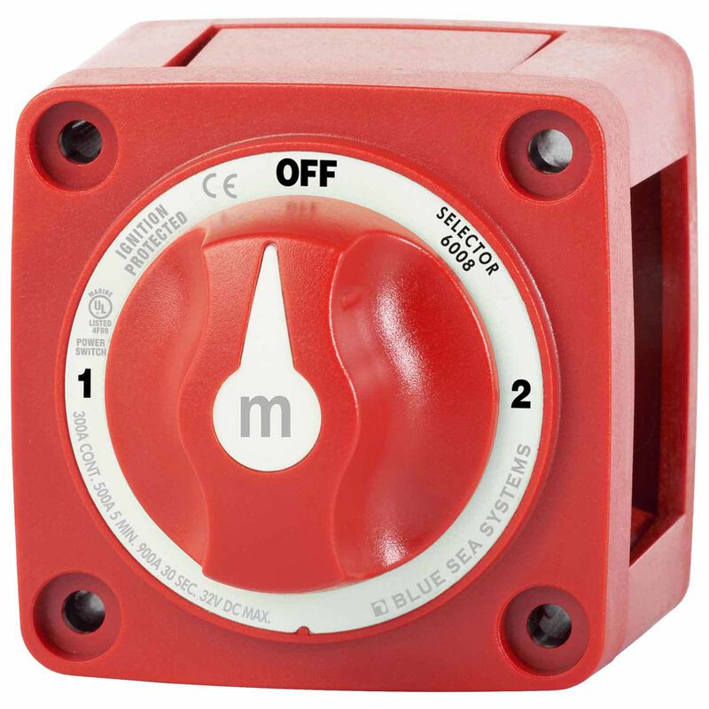 BLUE SEA SYSTEMS m-Series (Mini) 3 Position Battery Switch, Red | West ...