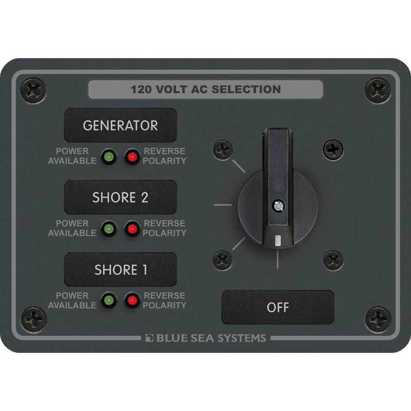 BLUE SEA SYSTEMS AC Source Selection Rotary Switch Panels | West Marine