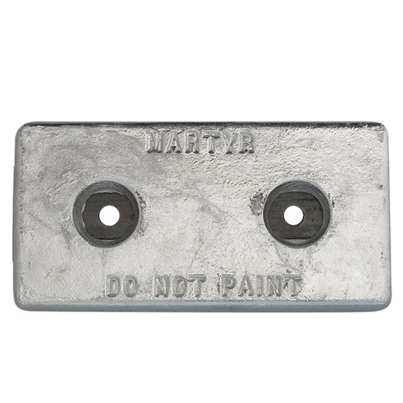 MARTYR Bolt-On Aluminum Hull Anode, 12" X 6" X 1 1/4" | West Marine