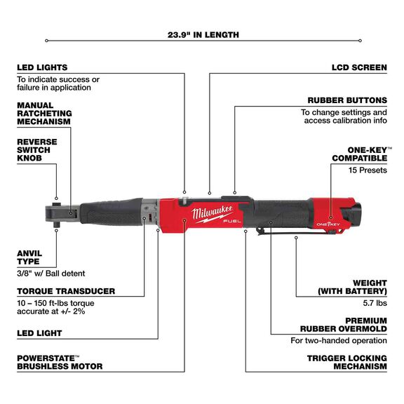MILWAUKEE M12 FUEL™ 1/2" Right Angle Impact Wrench Kit