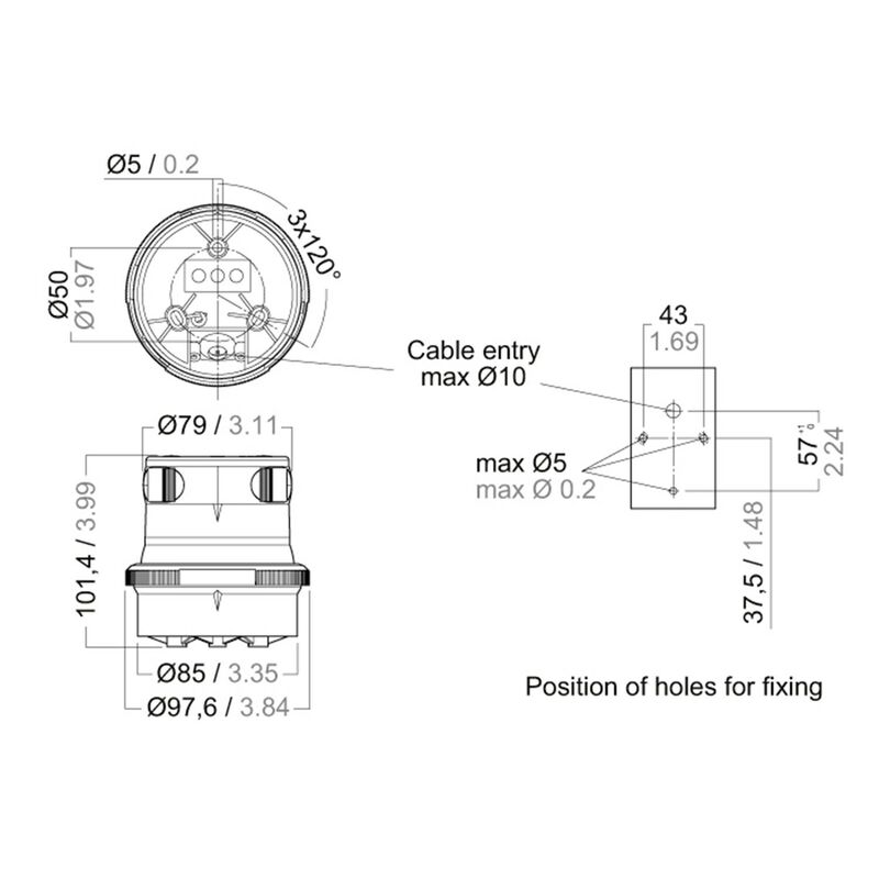 AQUA SIGNAL Series 34 Mast Mount LED Masthead Navigation Light | West ...