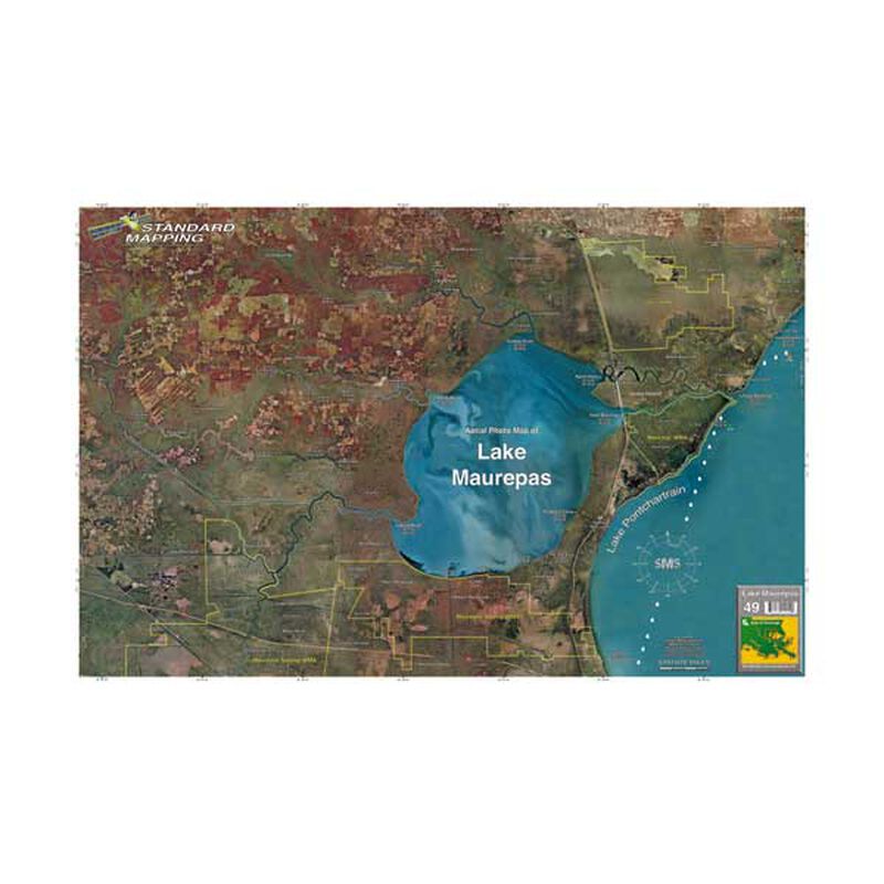 STANDARD MAPPING SERVICE Lake Maurepas, Louisiana Laminated Map | West ...