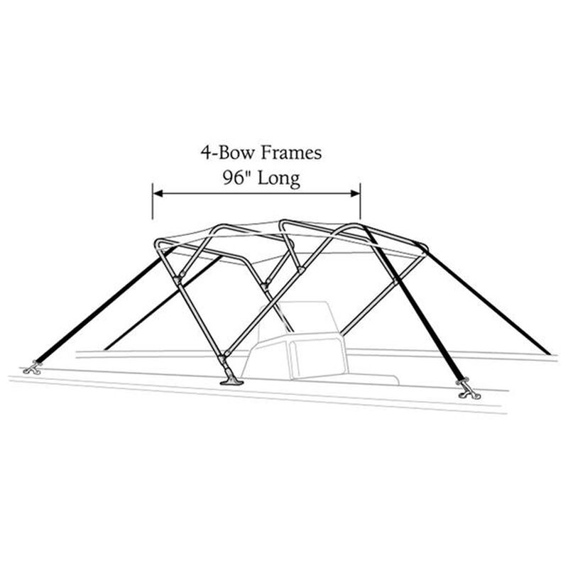 ATTWOOD 4-Bow Bimini Aluminum Frames Only | West Marine