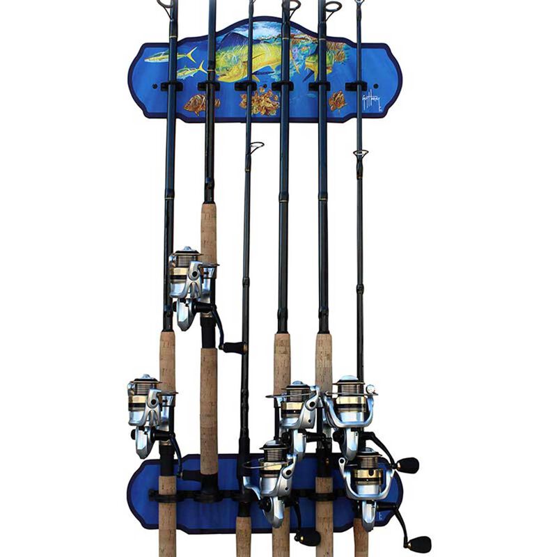 RUSH CREEK CREATIONS Guy Harvey Mahi Mahi 6 Rod Wall Rack | West Marine