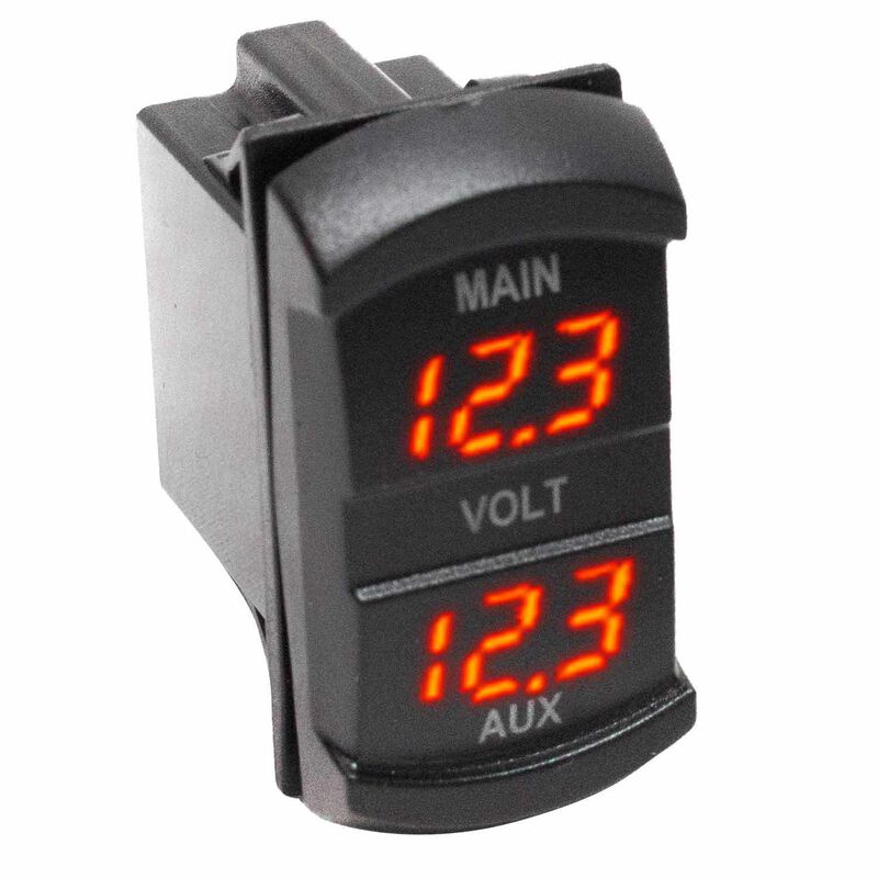 MARINE SPORT LIGHTING Rocker Switch Sized Dual Digital Voltmeter | West ...