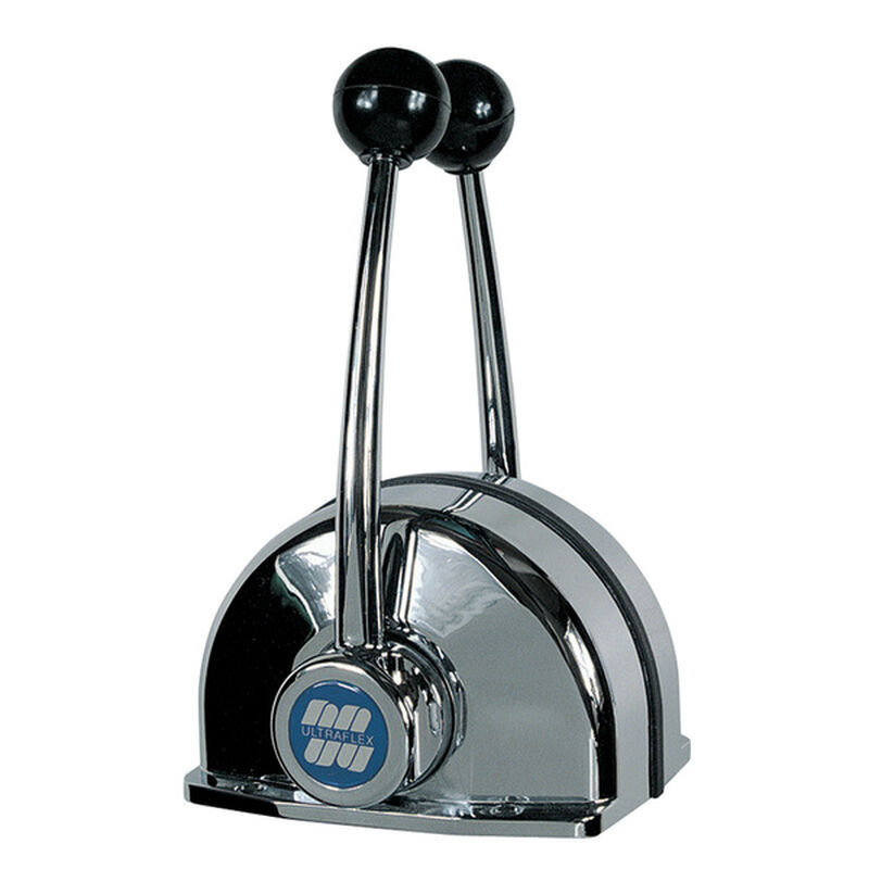 UFLEX USA Dual Lever Chrome Top-Mount Engine Control | West Marine