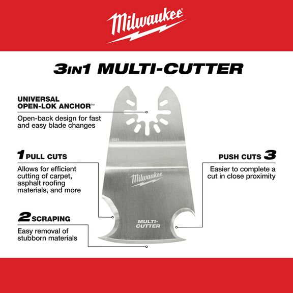 MILWAUKEE OPEN-LOK™ 3-in-1 Multi-Cutter Scraper Blade