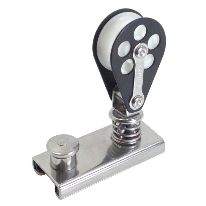 SCHAEFER Spring-Loaded Block fits 1" Track, Aluminum Cheeks | West Marine