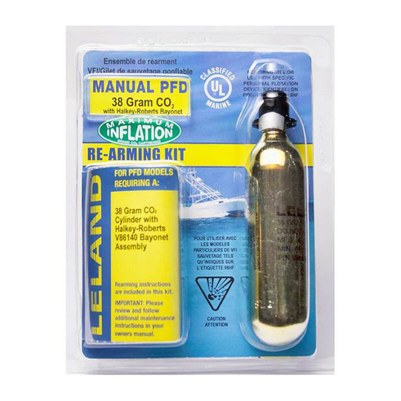 Inflatable Life Jacket Rearming Kit, Manual, 38 g., 1/2" Bayonet | West ...