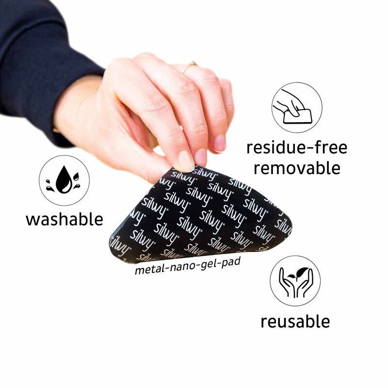 SILWY Metal Nano Gel Pads, Square with Leather Coating, Set of 2, White ...