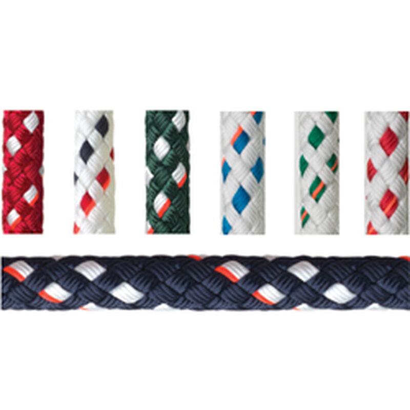 NEW ENGLAND ROPES 12mm VPC Line, 9500lb. Breaking Strength, Red Fleck ...