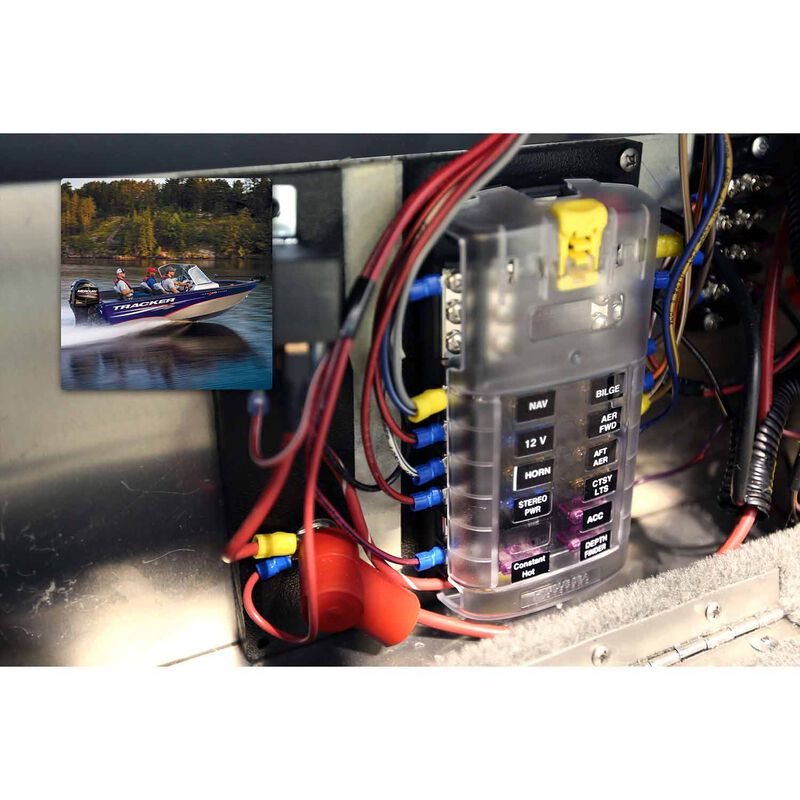 BLUE SEA SYSTEMS ST Blade Fuse Block, 12 Circuits with Negative Bus and ...