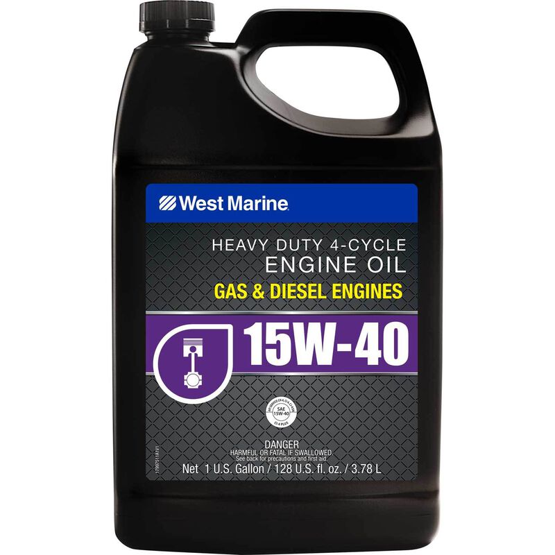 WEST MARINE 15W-40 4 Stroke Conventional Heavy Duty Marine Engine Oil ...