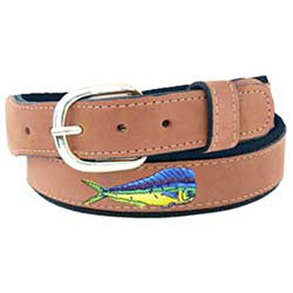 WEST MARINE Men's Embroidered Dolphin Fish Belt, Navy, 38