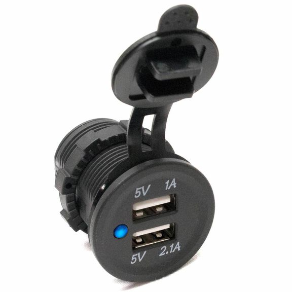 MARINE SPORT LIGHTING Dual Port USB Socket with One Blue LED