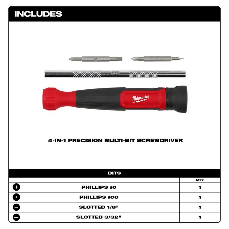 MILWAUKEE 4-in-1 Precision Multi-Bit Screwdriver | West Marine