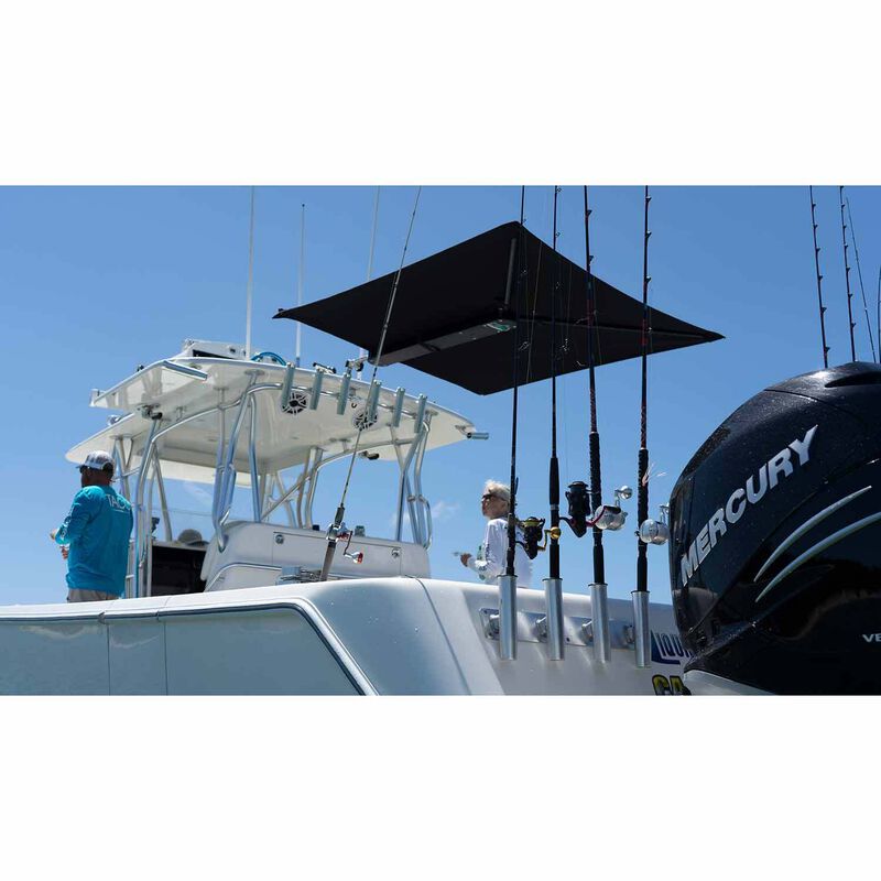 TACO MARINE ShadeFin Canvas Boat Shade with Fixed Rod Holder Mount Kit ...