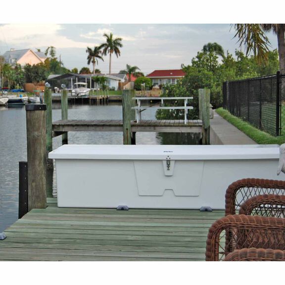 Large West Marine Fiberglass Dock Box - Durable, 1-Year Warranty