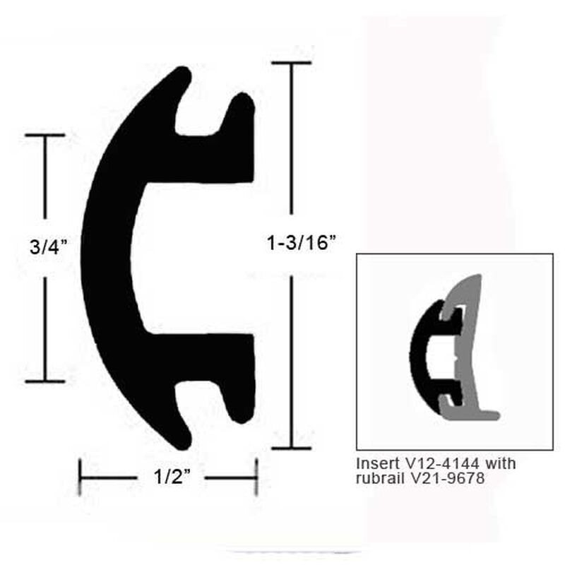 TACO MARINE Flexible Vinyl Insert - 1-3/16" H x 1/2" W | West Marine
